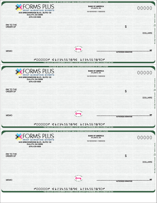 3 to a Page Checks No lines